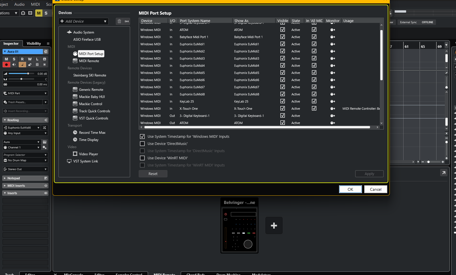 Why my Controllers Not showing in a midi Remote in lower zone? - Cubase - Steinberg Forums