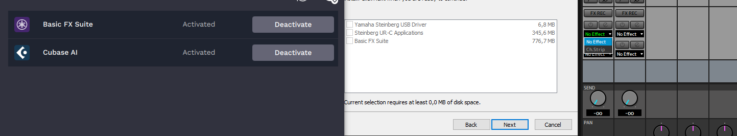 Basic FX install checkbox grayed out, no effects in Mix FX - UR-C Series - Steinberg Forums
