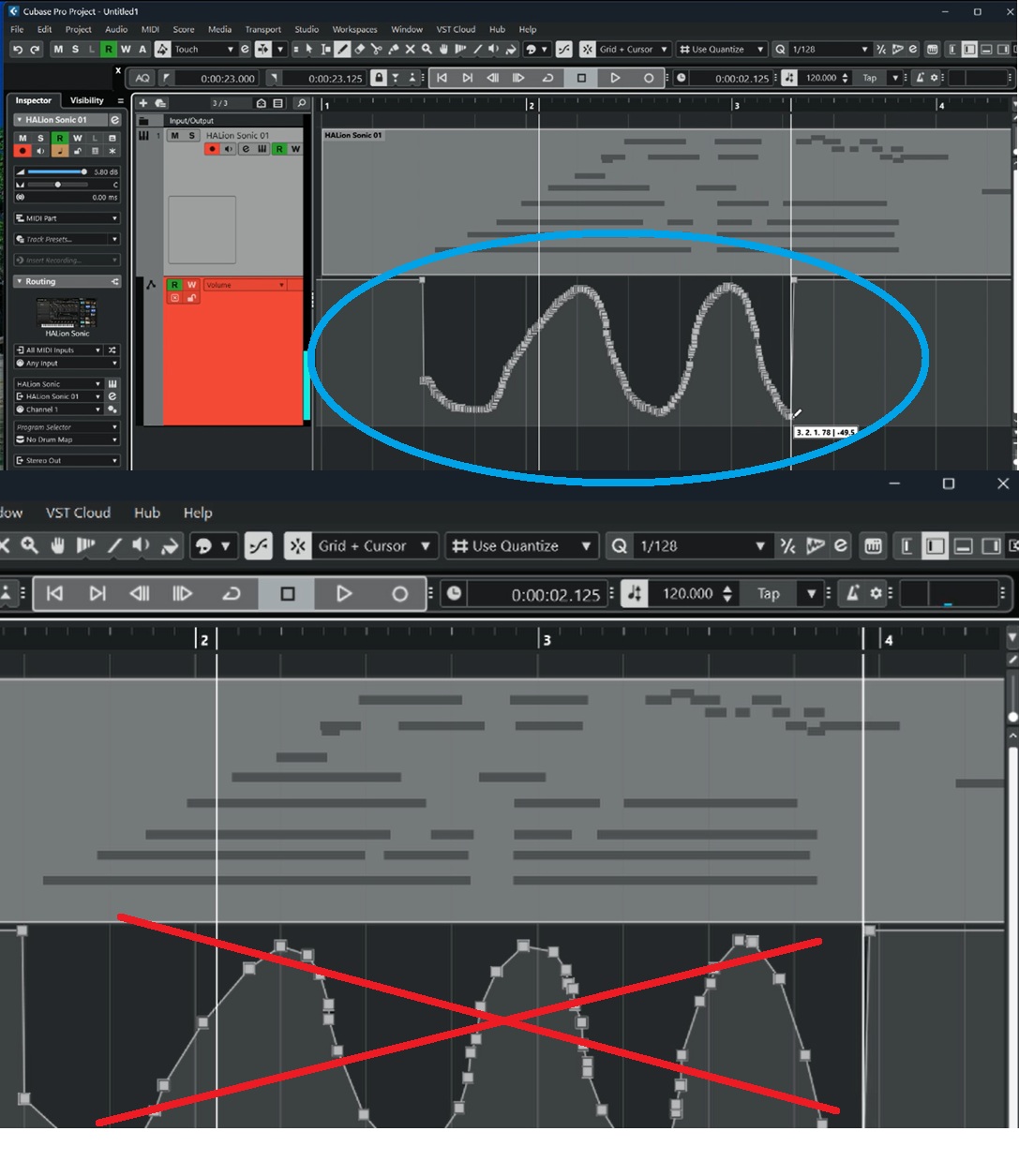 Undesirable unsmoothing of volume automation curves in the main window - Cubase - Steinberg Forums