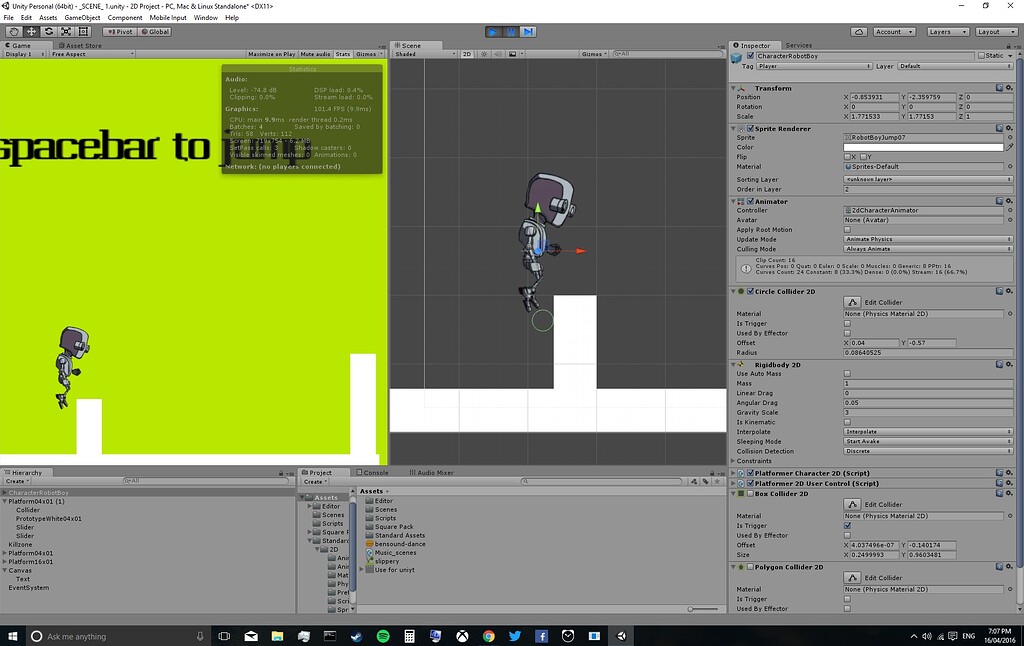 2D Character gets stuck on boxes. - Questions & Answers - Unity Discussions