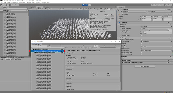 How can I use the Batched Compute Skinning feature released after Unity 2023.1.0? - Unity Engine ...