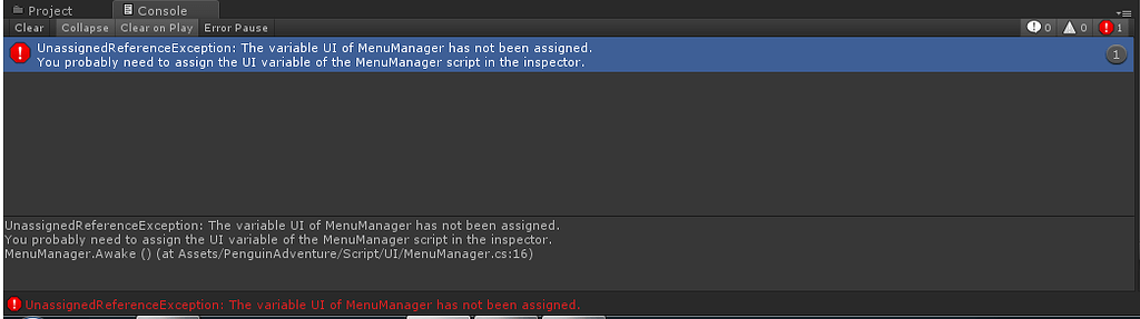 Unassignedreferenceexception The Variable Ui Of Menumanager Has Not Been Assigned Questions 