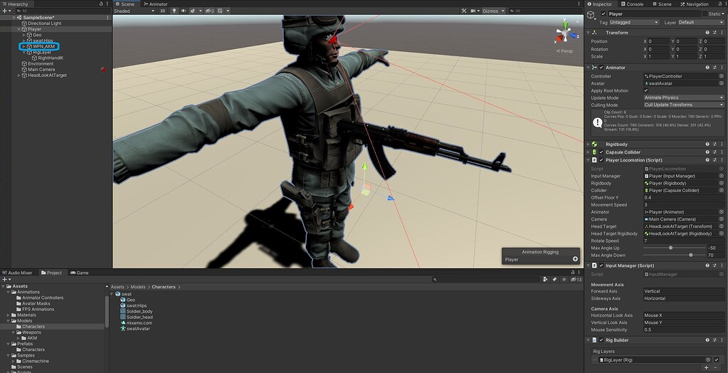 Issues with adding weapons to a character using Animation Rigging - Unity Engine - Unity Discussions