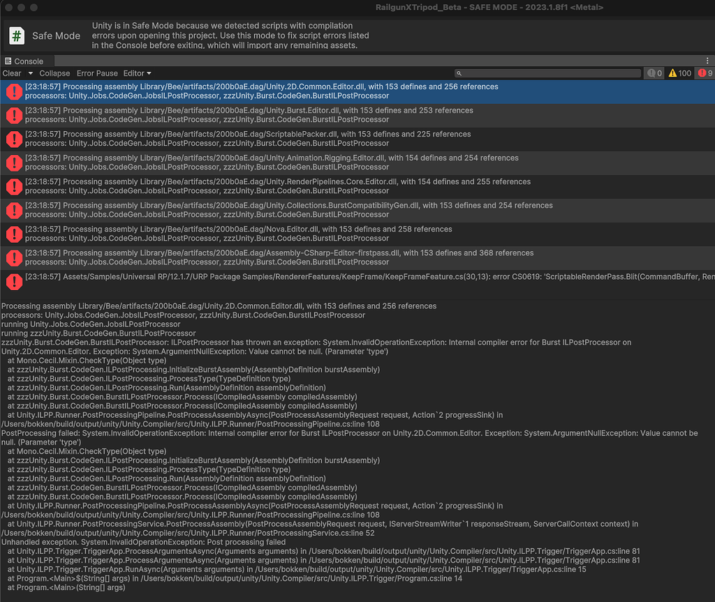 Error when I update my project into 2023.1.8f1 (from 2022 LTS) - Unity Engine - Unity Discussions