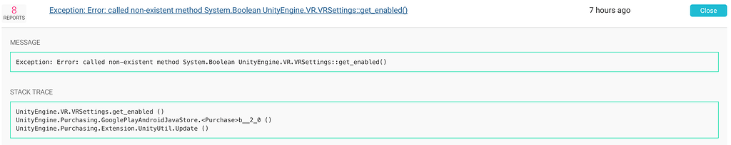 Exception Error Called Non Existent Method Systemboolean Unityenginevrvrsettingsget 