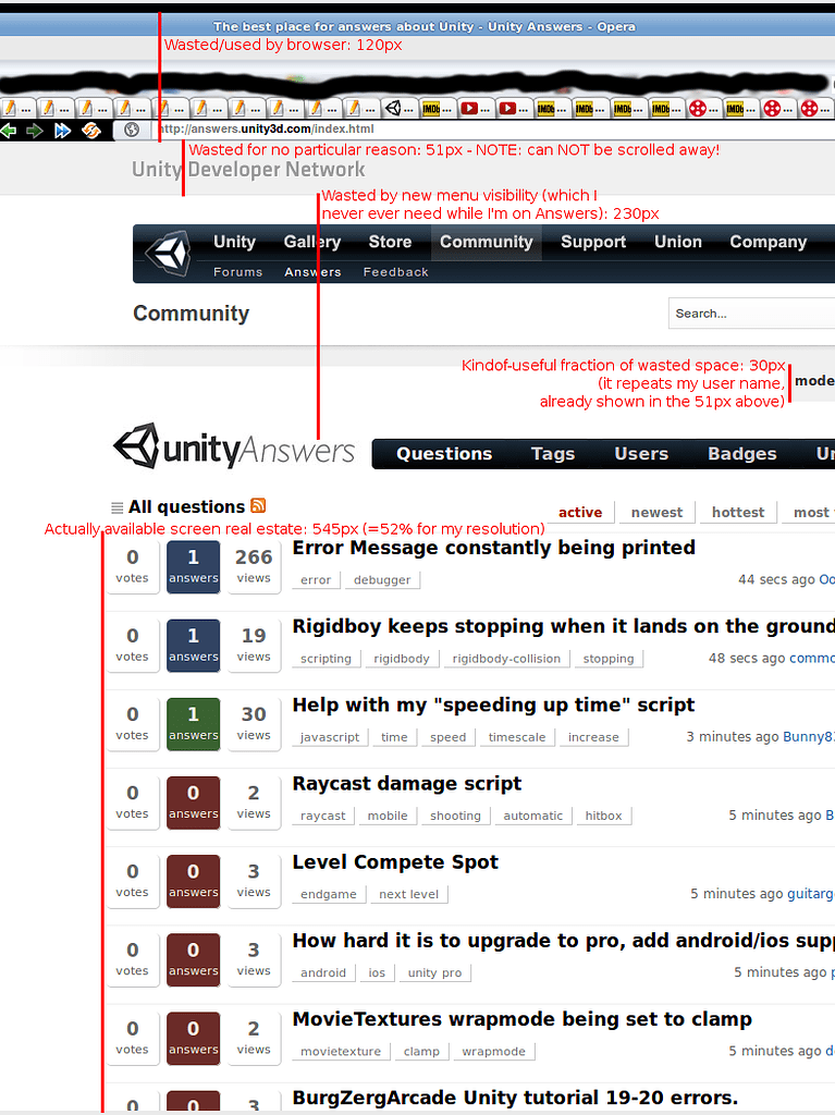 Unity Answers How Can I Get Rid Of The Menu Area Questions And Answers Unity Discussions