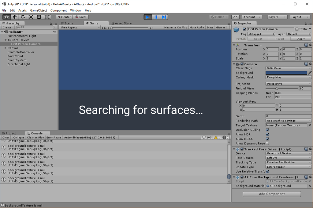 ARCore with UnityRemote and the Device Camera - Unity Engine - Unity Discussions