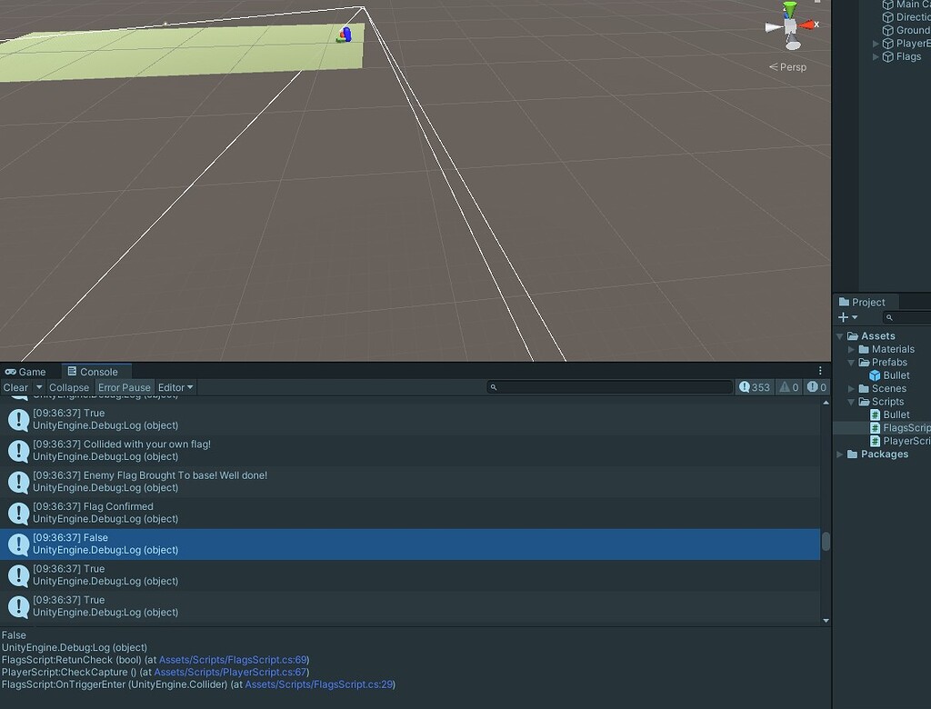 Boolean issue: Flag mechanics - Questions & Answers - Unity Discussions