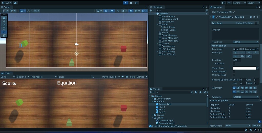 Trouble With Text In 3d Game Questions And Answers Unity Discussions 