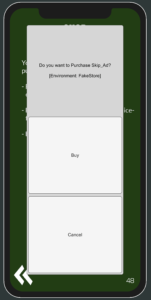 IAP Confirmation of purchase button design - Unity Services - Unity Discussions