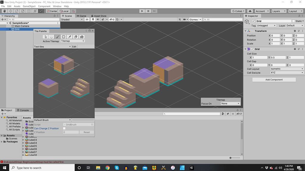 trying to place tiles using tile maps my tiles not lining up spaced out ...