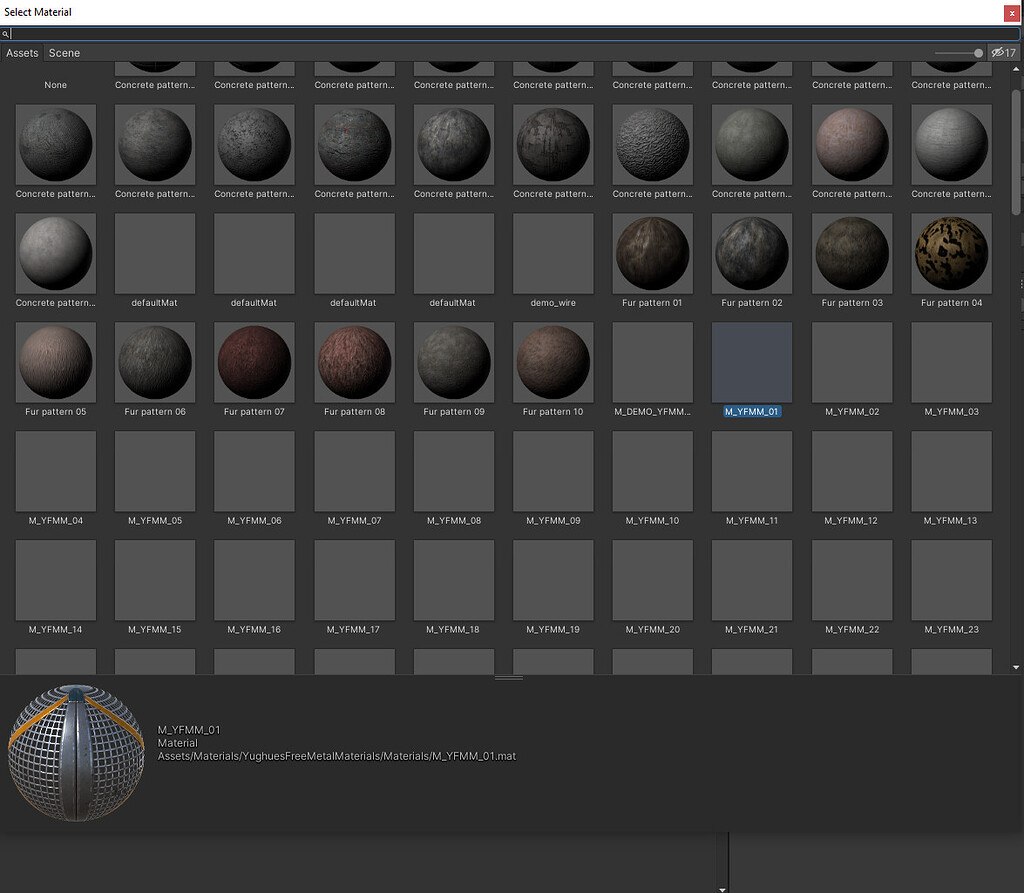 Material miniatures not showing in inspector select material window. - Questions & Answers ...