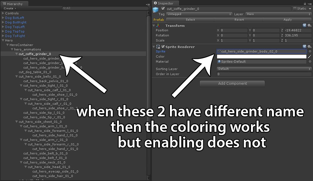 Hide Animated Sprite By Code Spriterenderer Questions And Answers Unity Discussions