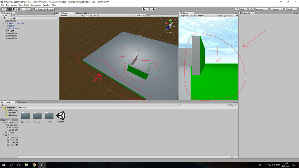 When i am making a game some green color appears on a object how to fix ...