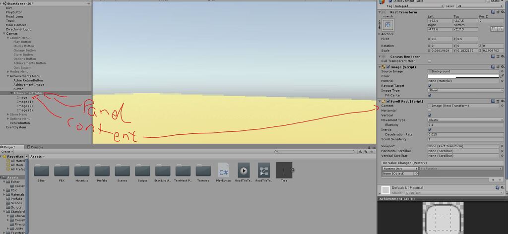 I tried to make a Scroll menu with the Scrollrect and now the Camera is permanently zoomed ...