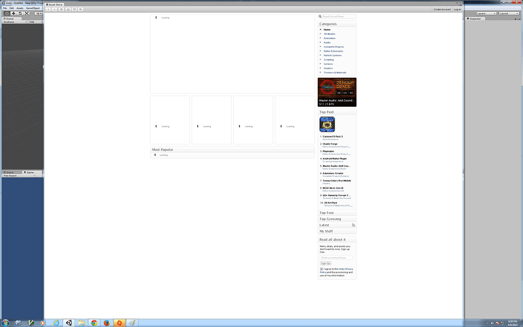 Unity Asset Store Does Not Load Content Index Page Shows But Items Do