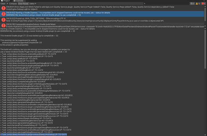 Error com.android.build.gradle.internal.tasks.CheckAarMetadataWorkAction - Unity Engine - Unity ...