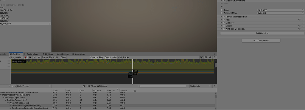PostProcessSystem taking lots of time without any post-process effects enabled - Unity Engine ...