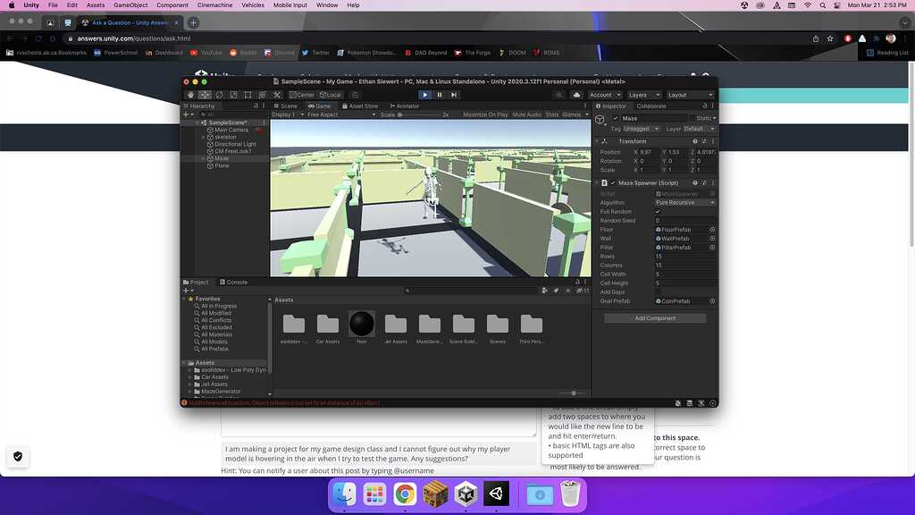 How do I make my Player Not Hover Over the Map? - Questions & Answers - Unity Discussions