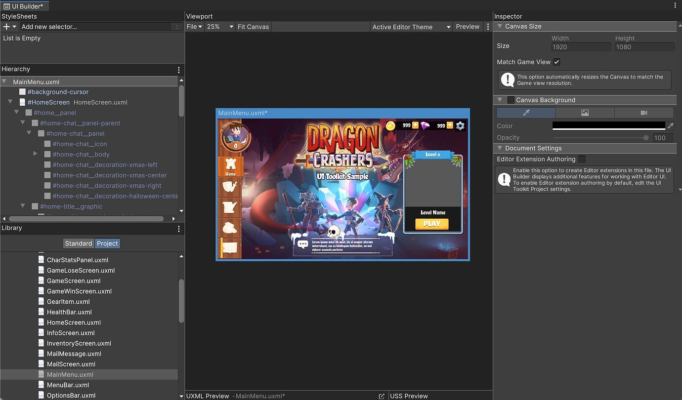 The Unity UI Toolkit Sample - Dragon Crashers: a mini manual - Technical Articles - Unity ...