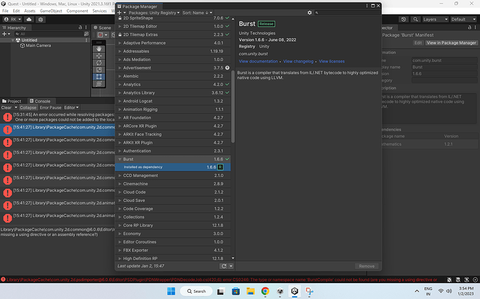 namespace name `BurstCompile' could not be found - Unity Engine - Unity Discussions