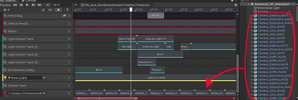 How do I create a linear camera sequence using multiple camera shots ...