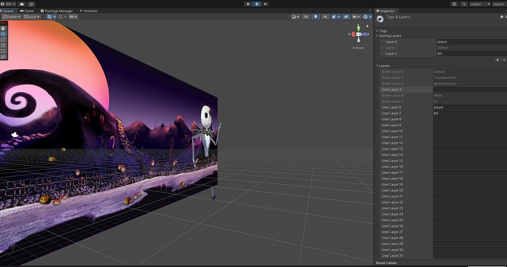 Some character body parts disappearing when in view of background on a 2d platformer - Questions ...