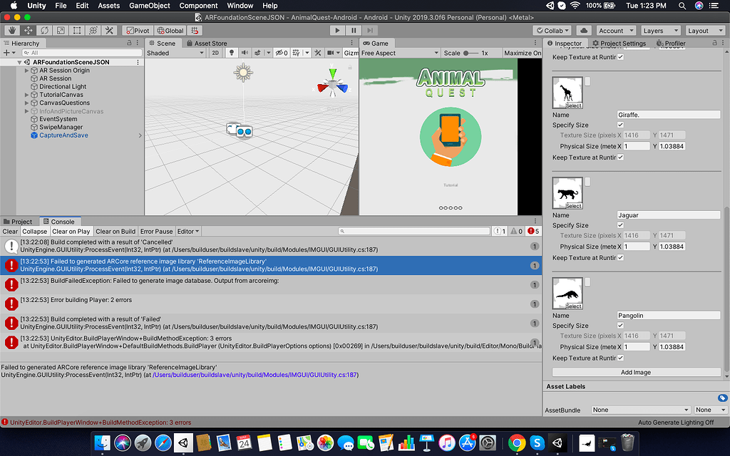 Arfoundation Failed To Generated Arcore Reference Image Library Unity Engine Unity Discussions