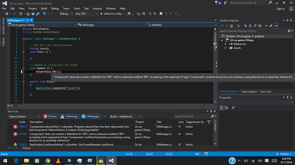 networkview.RPC not accessible in unity 5.4 - Questions & Answers ...