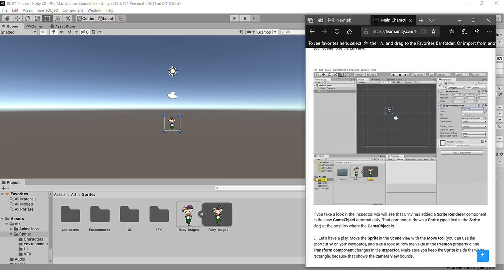 Ruby Tutorial inconsistencies - Unity Engine - Unity Discussions Ruby Tutorial inconsistencies - Unity Engine - Unity Discussions
