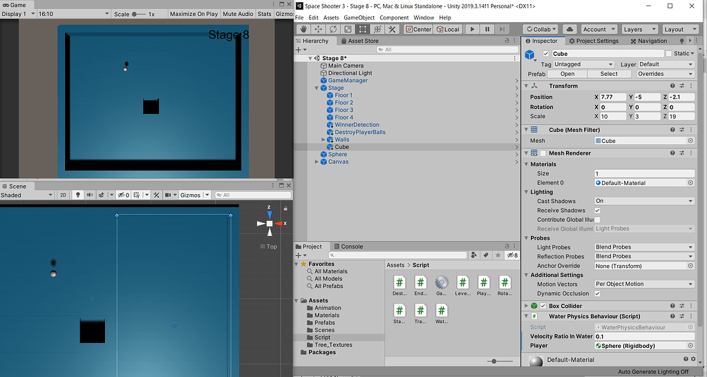 I want to change the player's ball velocity by entering transparence3D ...
