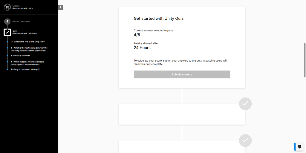 Why Am I Not Able To Do The Get Started With Unity Quiz Questions And Answers Unity Discussions
