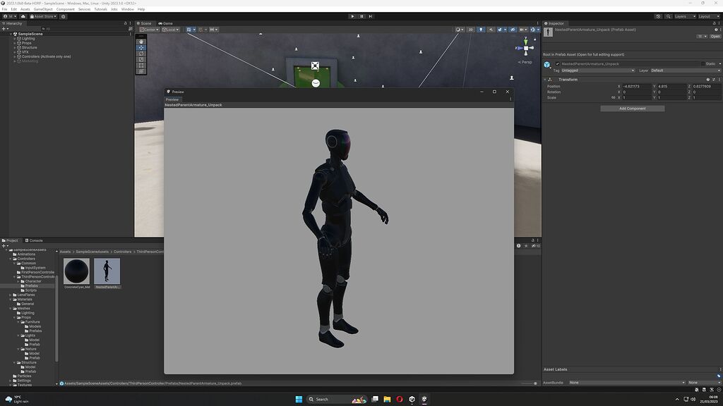 Prefabs and Materials are black in Project and Preview windows ...