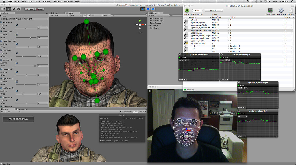 [WIP] FaceOSC >> Facial animation capture in Editor. - Community Showcases - Unity Discussions