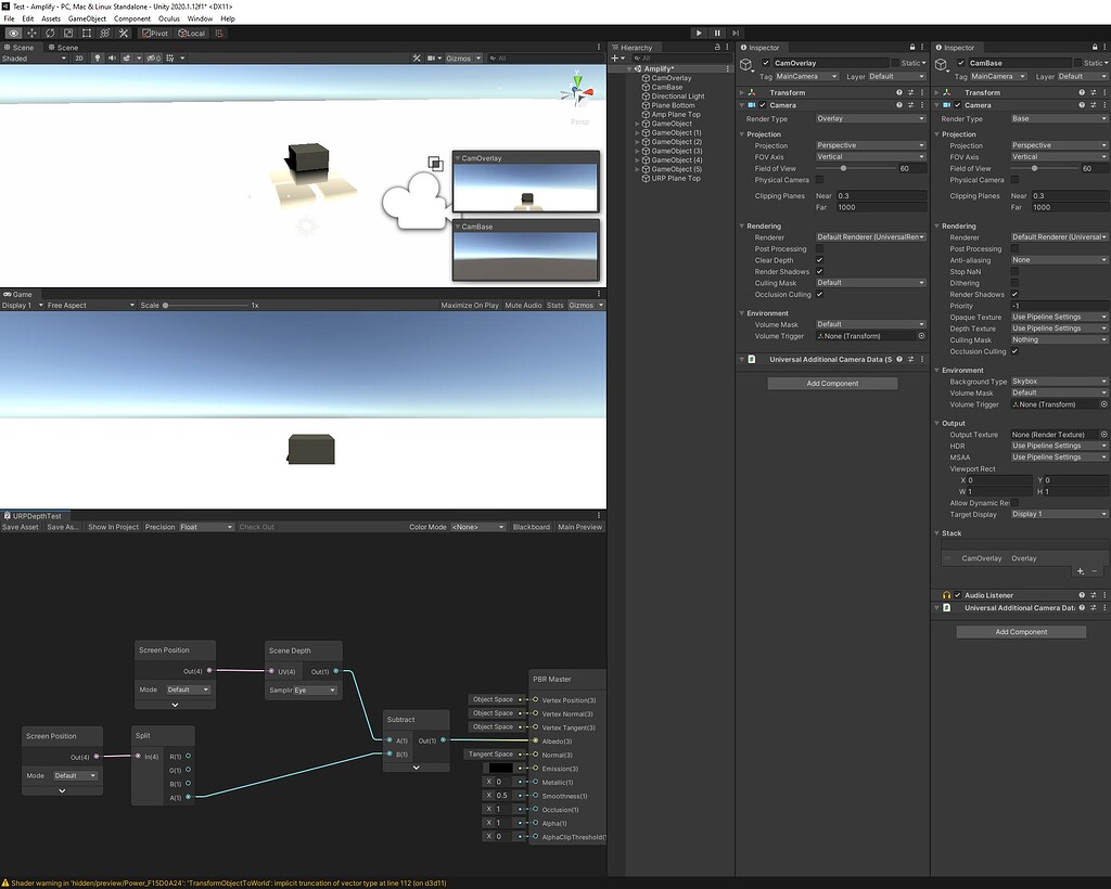 Screen Position not working on Cameras with Base / Overlay? - Unity Engine - Unity Discussions