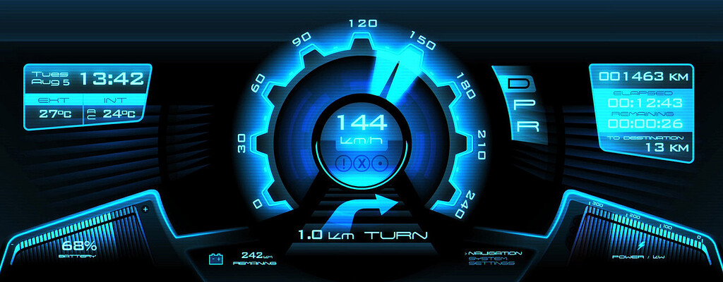 How can i animate the speedometer, power etc on this picture ...