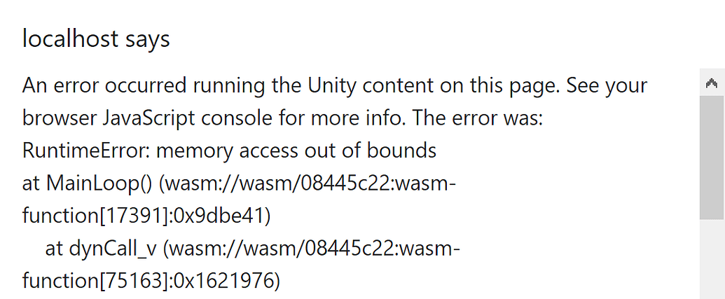 Uncaught RuntimeError: Memory access out of bounds,Uncaught ... Uncaught RuntimeError: Memory access out of bounds,Uncaught ...