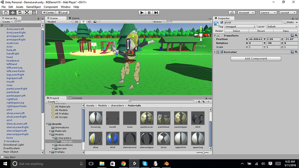 Imported my model from Blender, now the parts rotate along the wrong points? - Questions ...