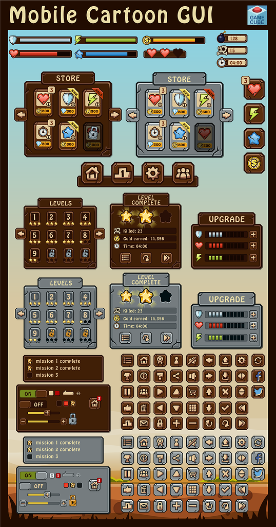 [UPDATED] Mobile Cartoon GUI Skin Package - Community Showcases - Unity ...