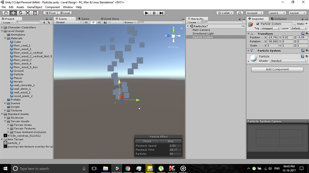 When i drag and drop material on to my particle system. It is emitting ...