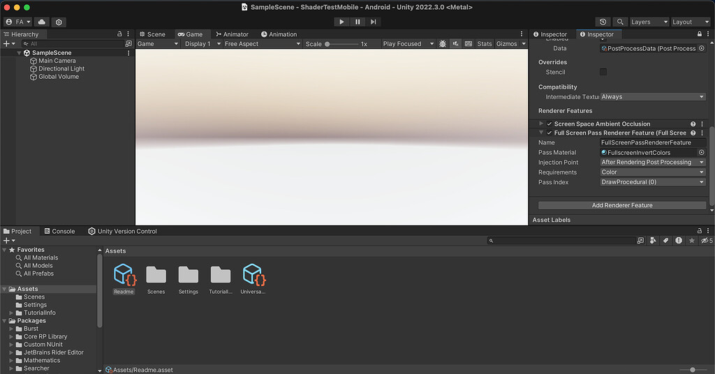 FullscreenRenderPass not appearing on mobile (2022.3.0 LTS) - Unity Engine - Unity Discussions