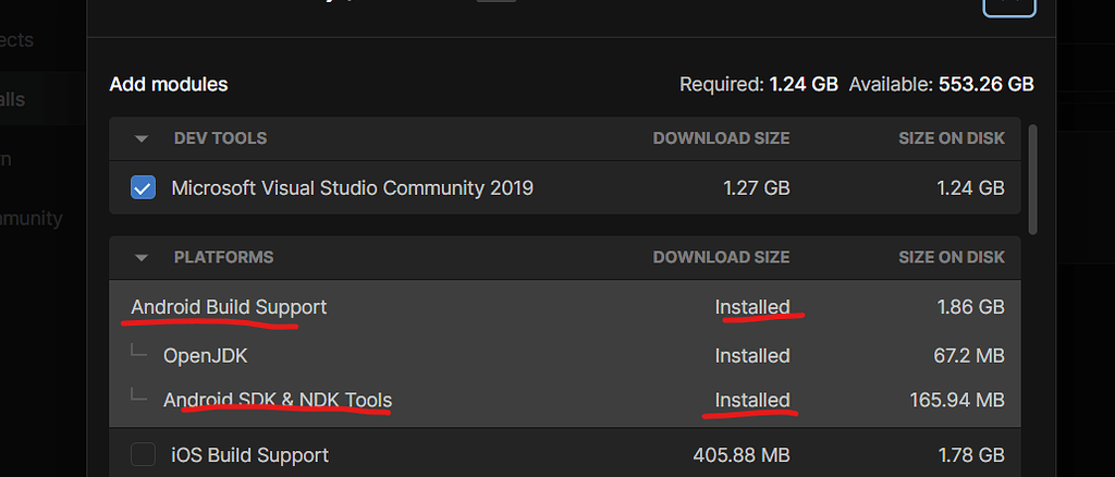 Android Build Support doesn't show up, though it is installed. - Unity Engine - Unity Discussions