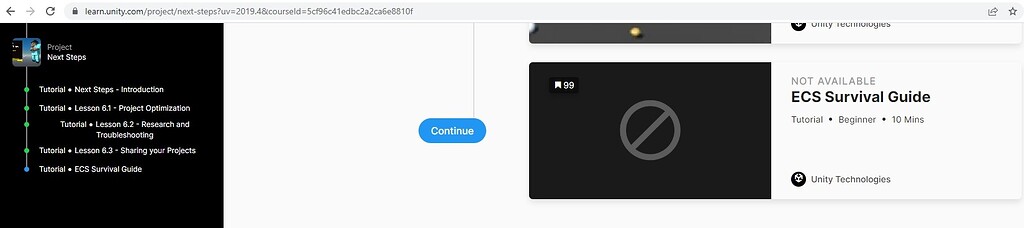 'Create with Code' course stuck at 'ECS Survival Guide' tutorial - Learn Content - Unity Discussions
