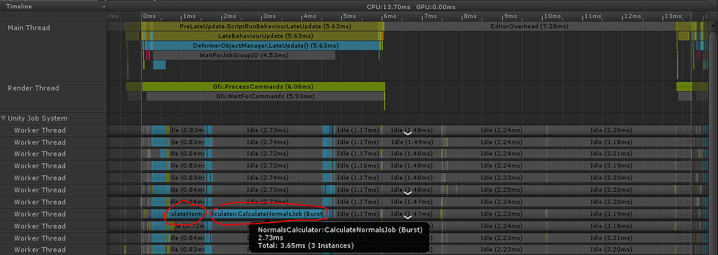 Recalculating Mesh Normals With Job System Unity Engine Unity Discussions