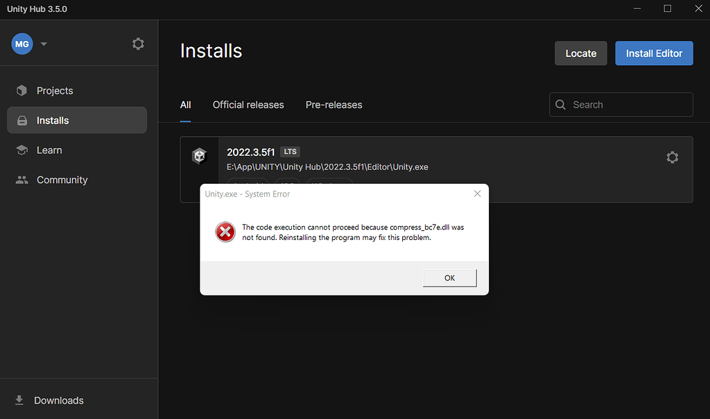 Unity 2022 3 51 Dll Not Found Questions And Answers Unity Discussions