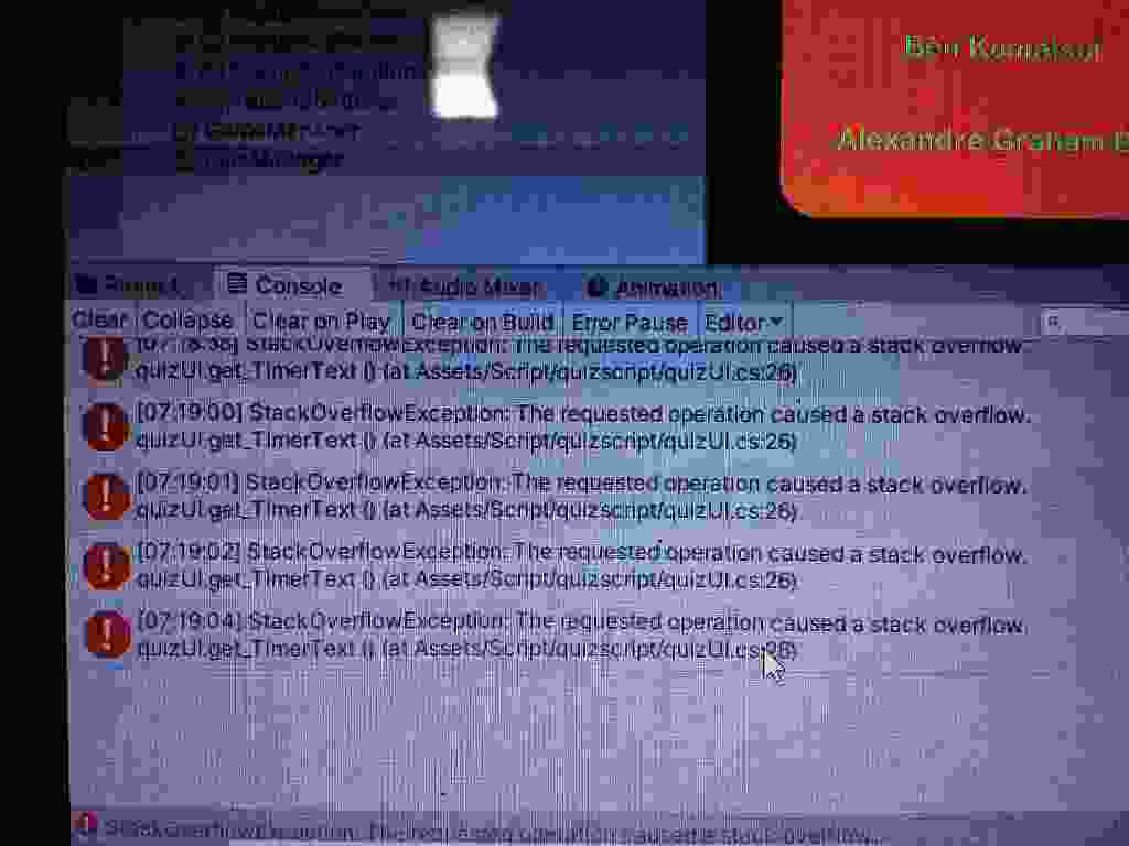 problem with stackoverflow exception - Questions & Answers - Unity Discussions