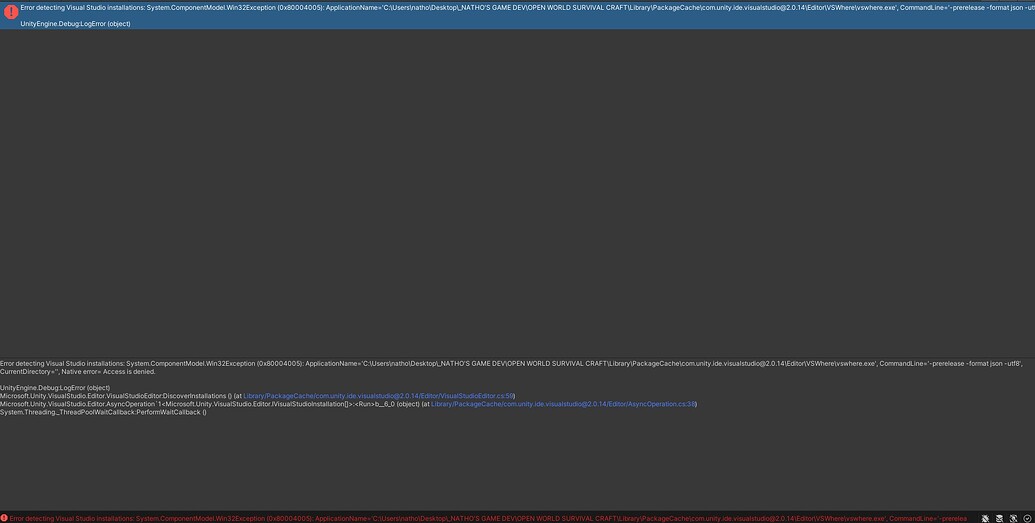 Error detecting Visual Studio installations - Questions & Answers - Unity Discussions