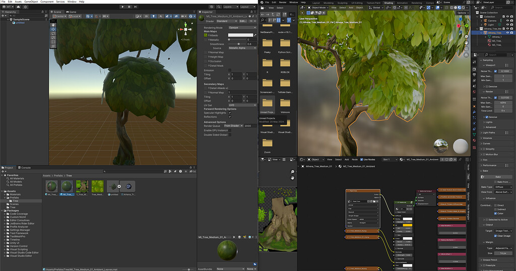 Question About Why My Tree Model Looks Fine In Blender But Not Unity Unity Engine Unity 