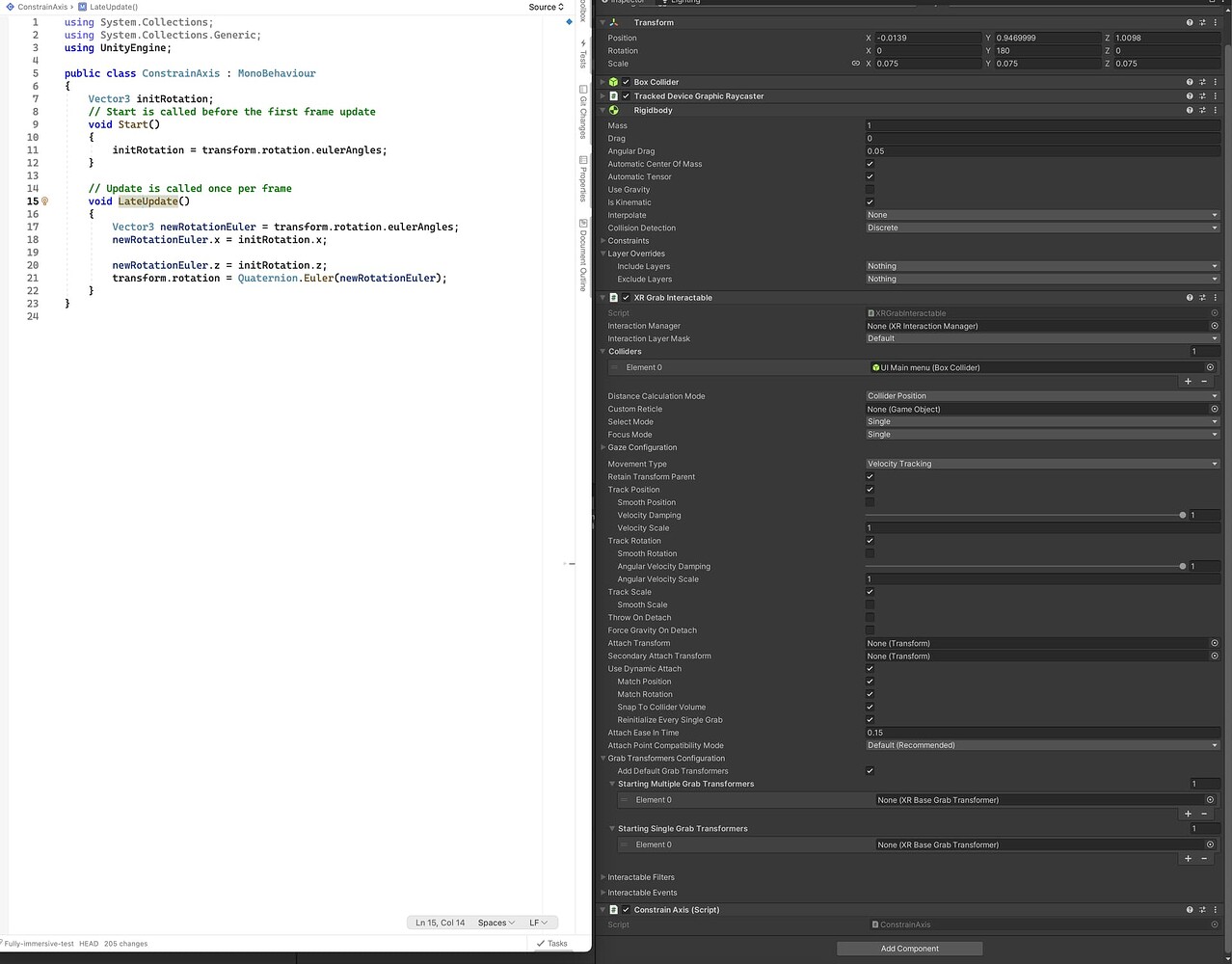Constrain rotation axis with XRI - Unity Engine - Unity Discussions