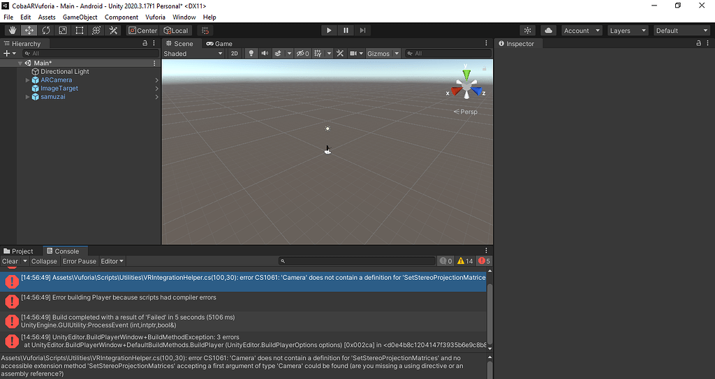 I've just built it but it's getting an error for some reason, can someone help me - Unity Engine ...